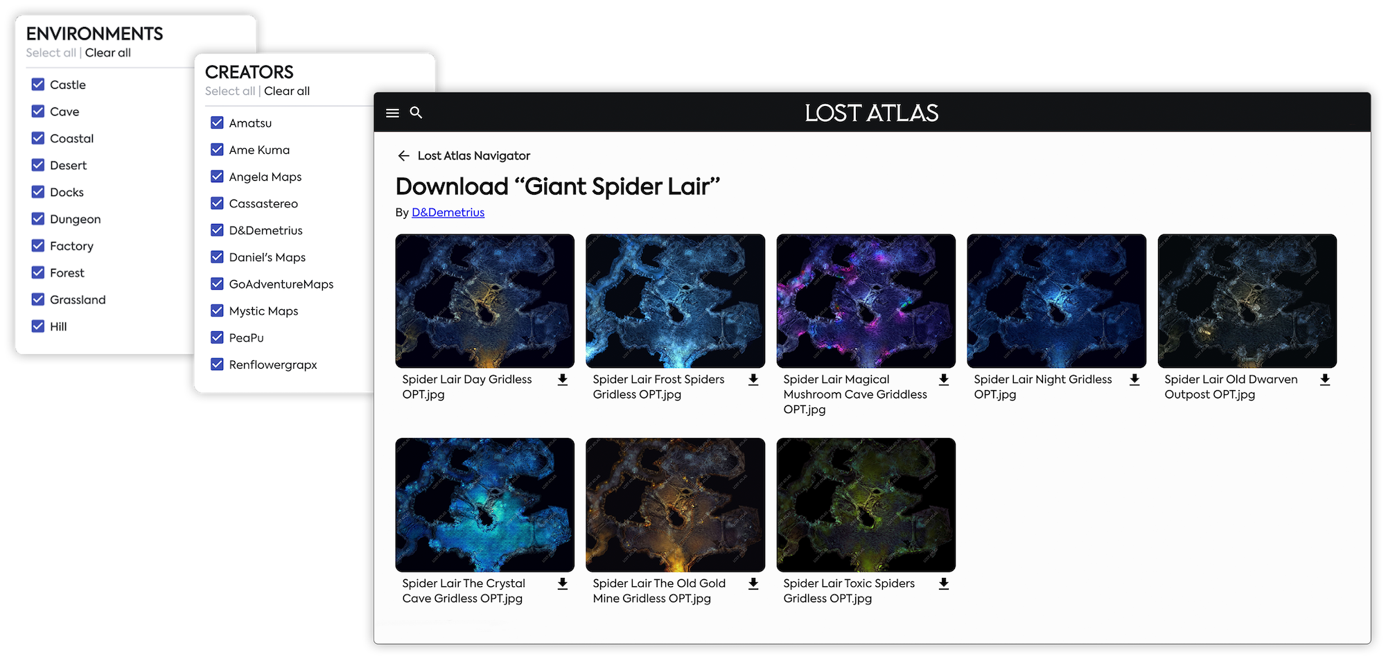 Lost Atlas - Search from 5000+ free battle maps for D&D and other RPGs